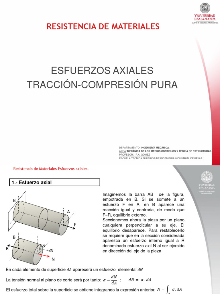 Esfuerzos Axiales en Materiales | PDF | Resistencia de materiales ...