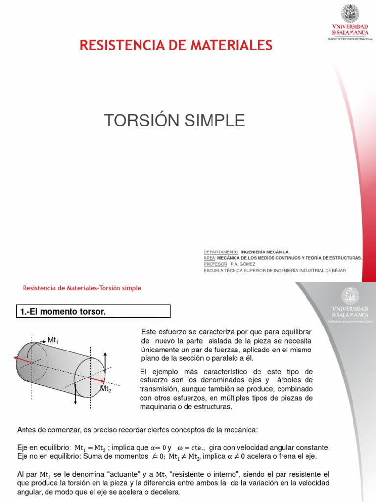 Torsión Simple en Resistencia de Materiales | PDF | Resistencia de ...