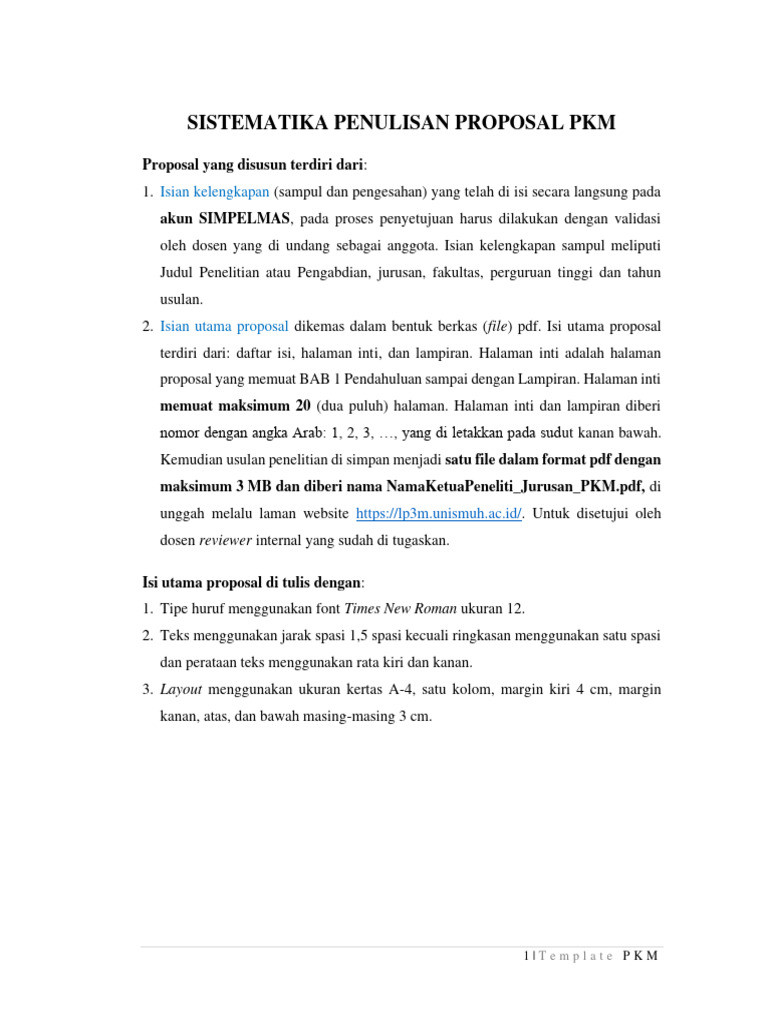 Panduan Proposal PKM Mahasiswa | PDF
