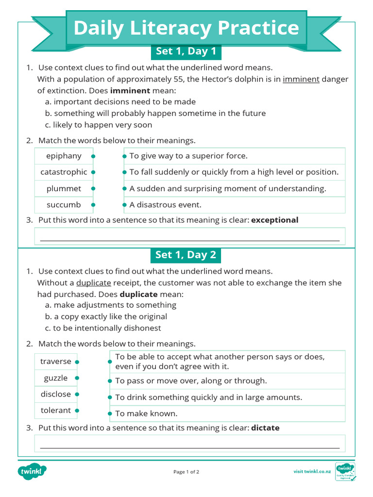Literacy Skills for Years 7-8 | PDF | Wellness