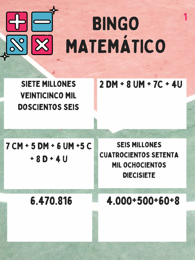 Bingo Grandes Números | PDF