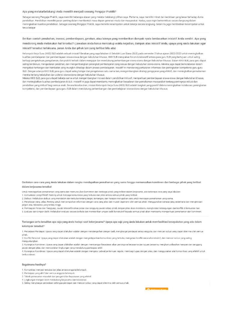 Daftar Pertanyaan Essai | PDF