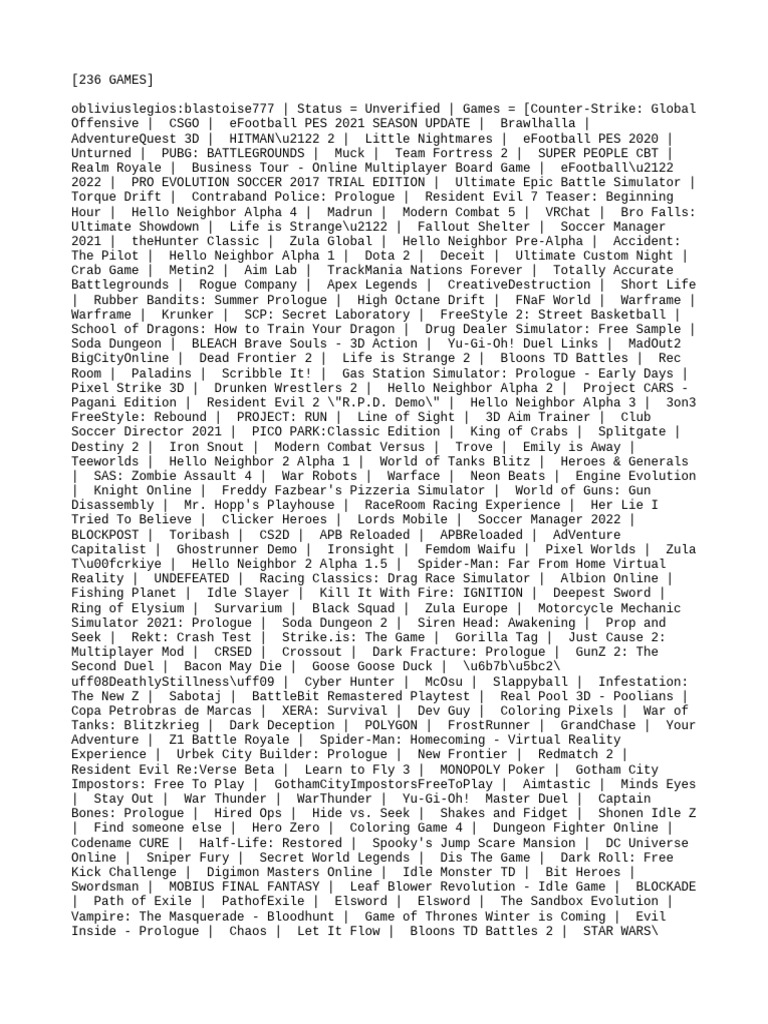 OP Steam Accs | PDF | Games & Activities | Computers