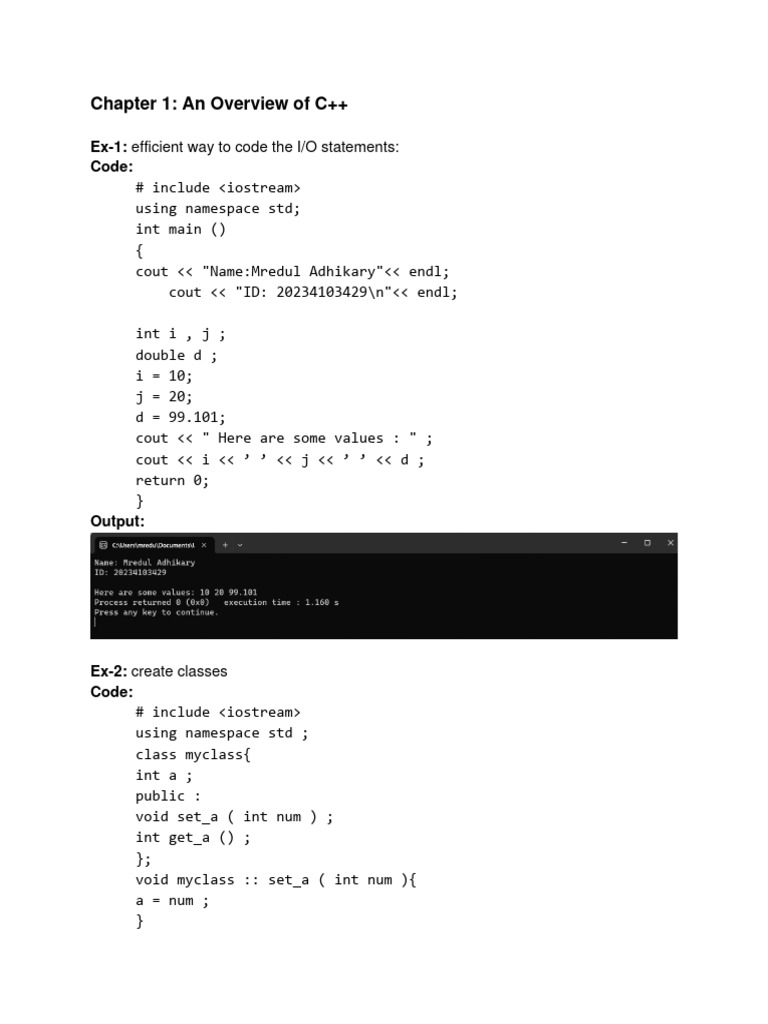 CSE 111 Lab Report BUBT | Download Free PDF | Namespace | Pointer (Computer Programming)