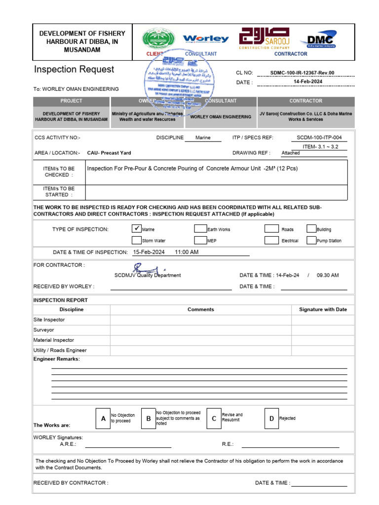 Pre-Pour & Concrete Pouring of CAU - 2M | PDF | Concrete | Building ...