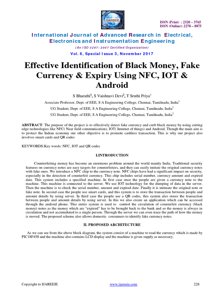 Effective Identification of Black Money, Fake Currency & Expiry Using ...