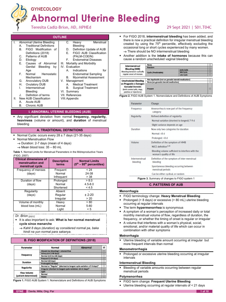 (GYNE) - S01-T04C-Abnormal Uterine Bleeding | PDF