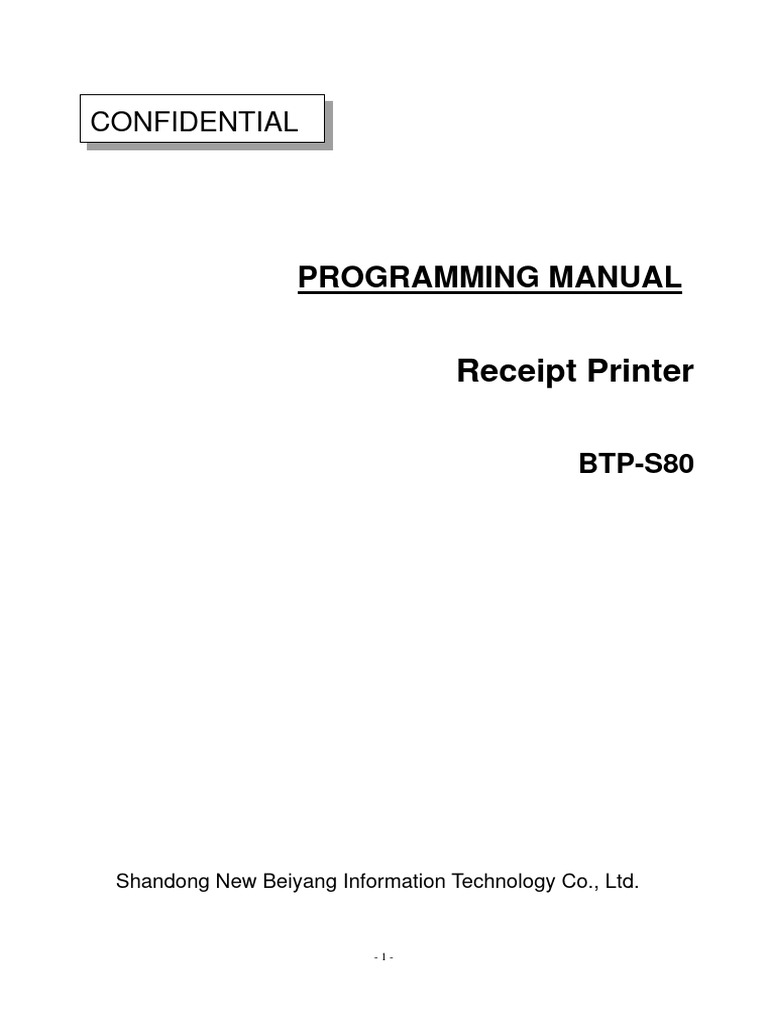 TP-100 Programming Manual V1.0 | PDF | Ascii | Printer (Computing)