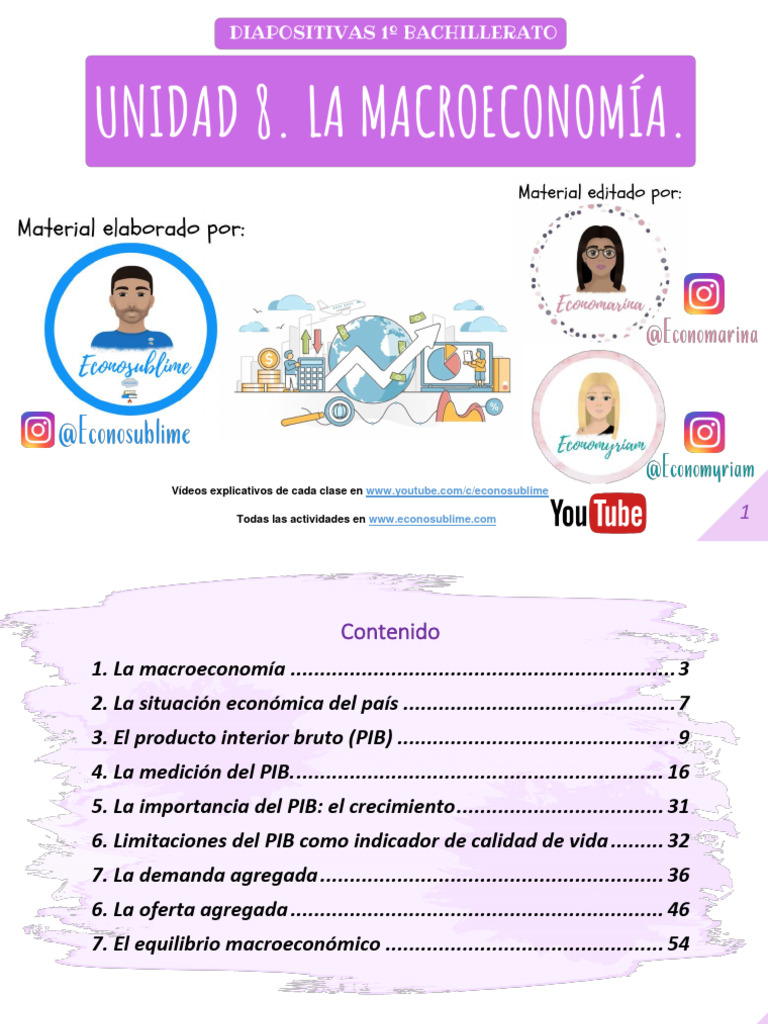 Diapositivas Unidad 8. La macroeconomía | PDF | Macroeconómica | Producto Interno Bruto