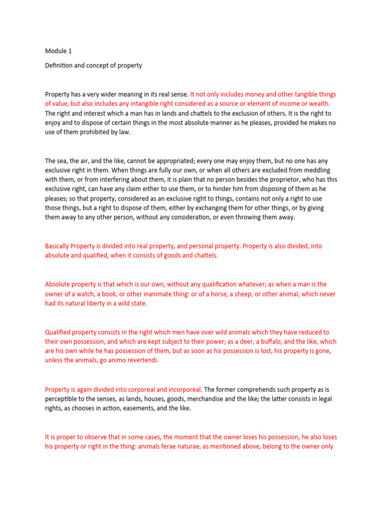 Modul 1 Property and Easement Act | PDF | Property | Patent