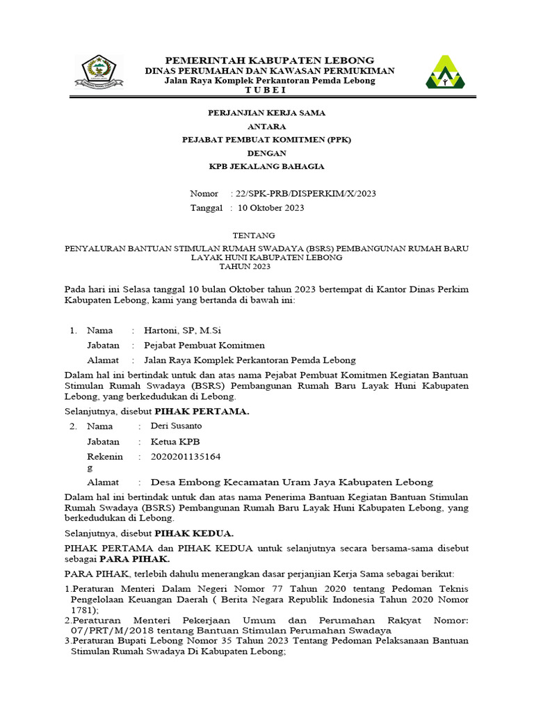 SPK PPK Dengan KPB Amen | PDF