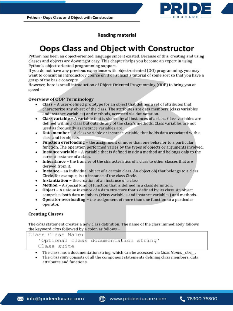 45374oops Class and Object With Constructor 1-Converted-Compressed | PDF