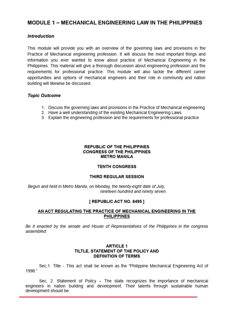 Mechanical Engineering Law Overview | PDF | Engines | Engineer