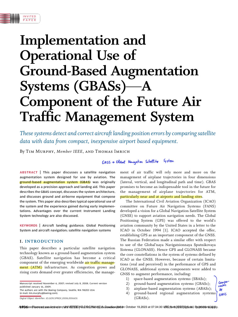 Implementation and Operational Use of Ground-Based Augmentation Systems ...