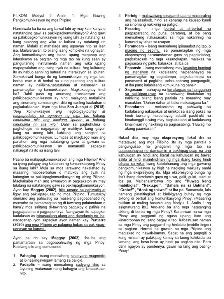 Modyul 2 Aralin 1 | PDF