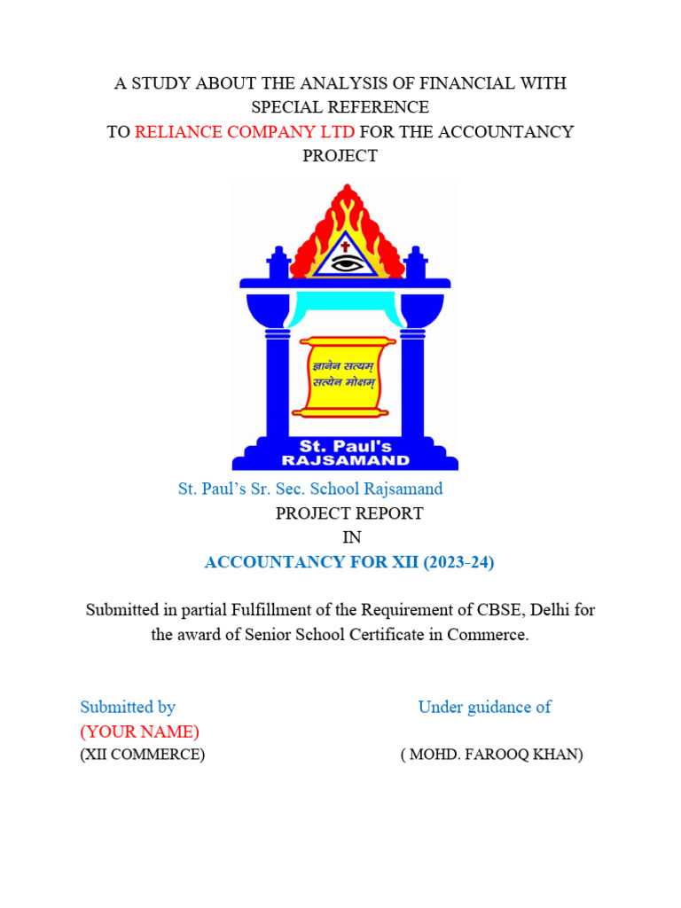 Project Front Page and Certificate 12th Class | PDF | Finance & Money ...