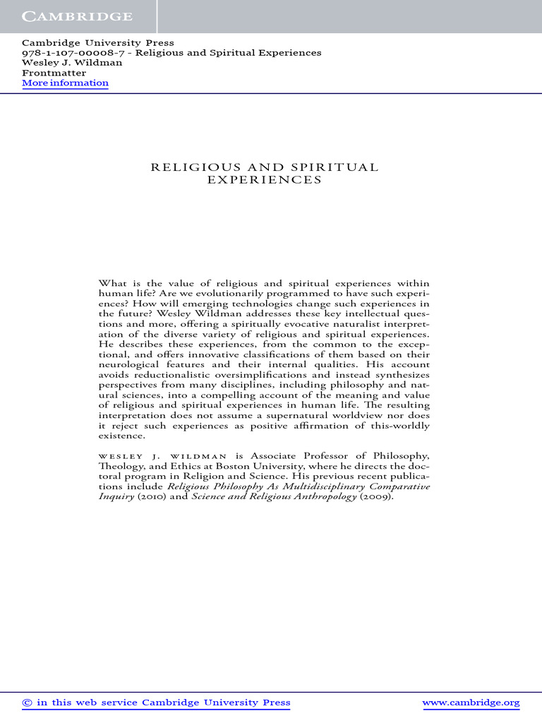 Religious and Spiritual Experiences | PDF | Experience | Naturalism ...