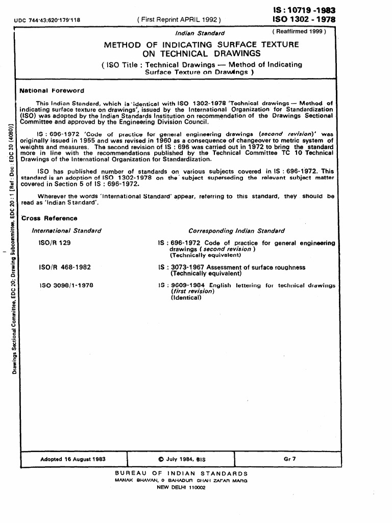Is 10719 (Iso 1302) - 1 | Download Free PDF | International Organization For Standardization ...