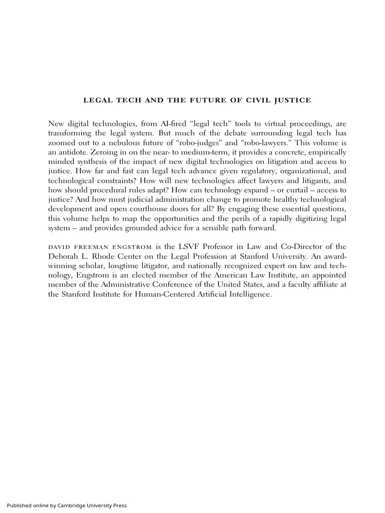 1-Legal Tech and The Future of Civil Justice | PDF | Creative Commons ...
