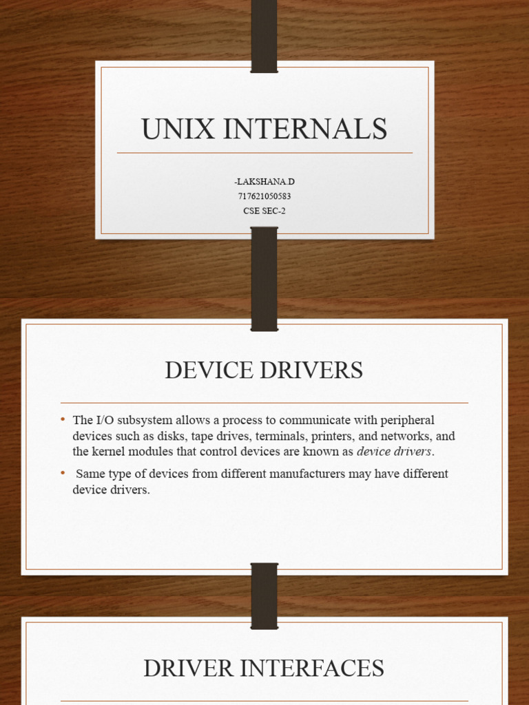 Unix Internals | PDF | Device Driver | Kernel (Operating System)
