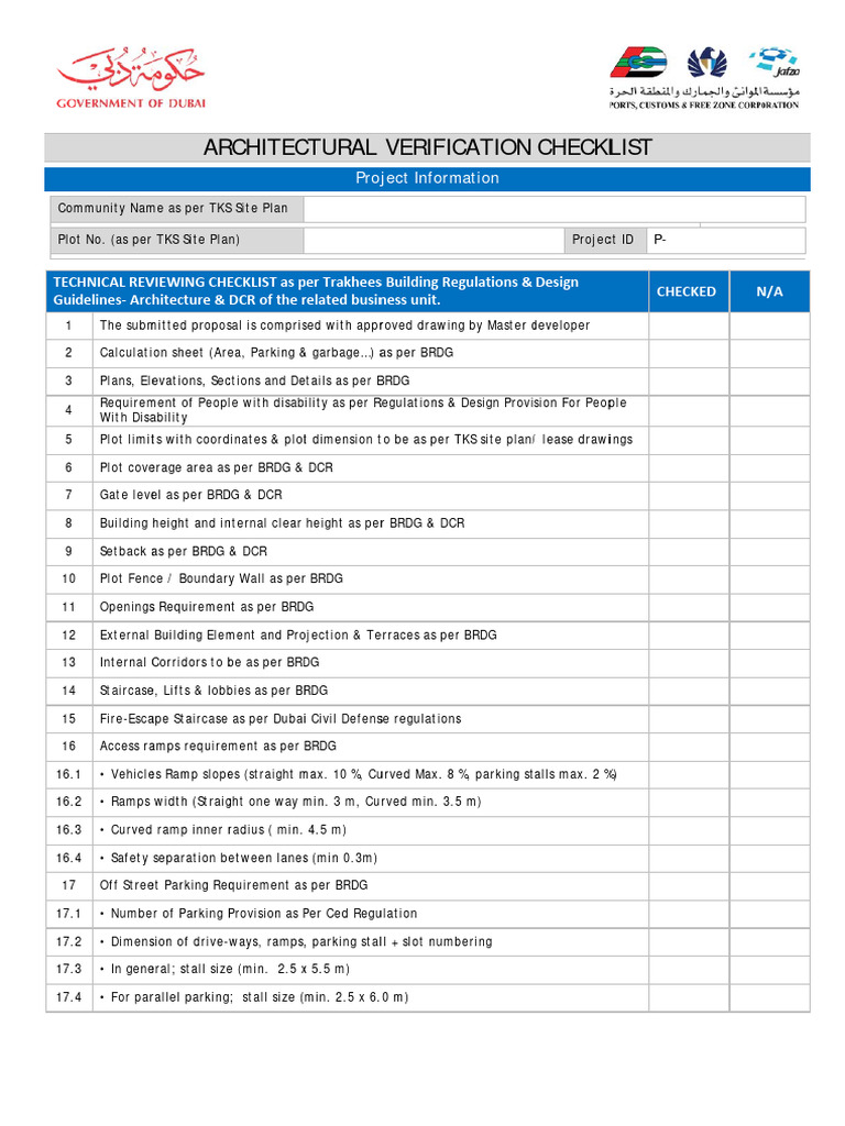 Architectural Verification Checklist | PDF