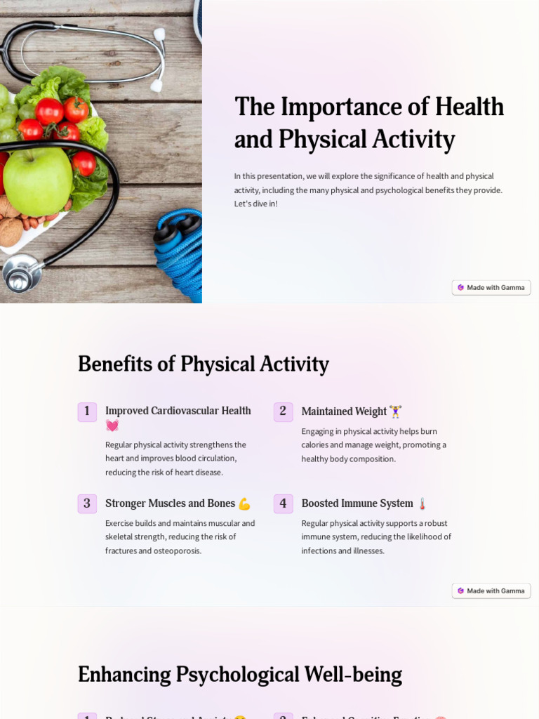 The Importance of Health and Physical Activity | PDF | Clinical ...