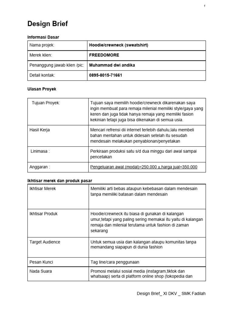 Desain Brief Dika | PDF | Bisnis | Seni