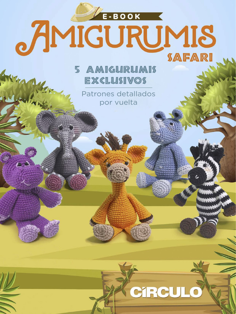 5 amigurumis de la selva circulo | PDF | Tejer | Tejidos Figurados