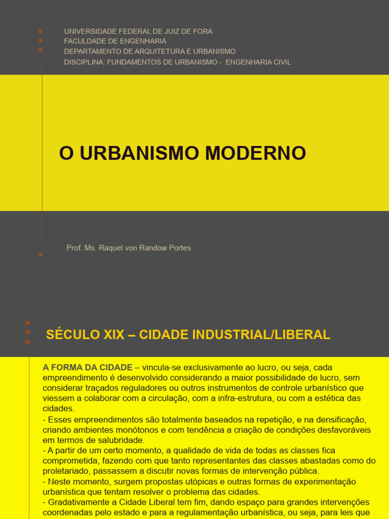 Urbanismo Moderno: Transformações e Impactos | PDF | Urbanismo | Cidade