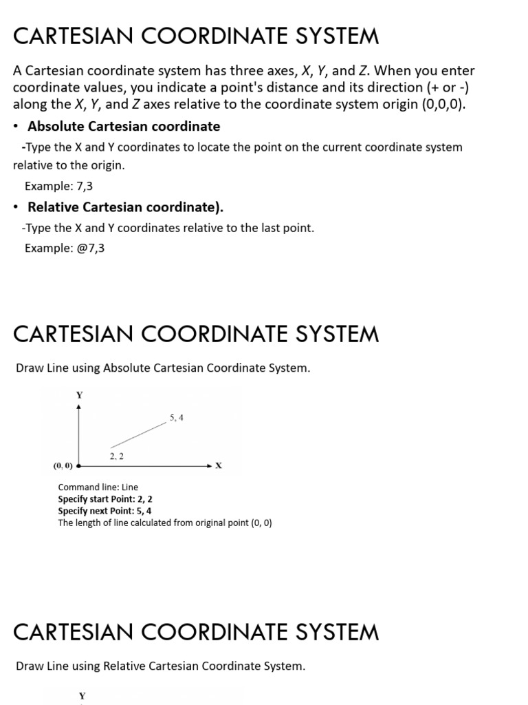 Cartesian Coordinate System PDF | PDF