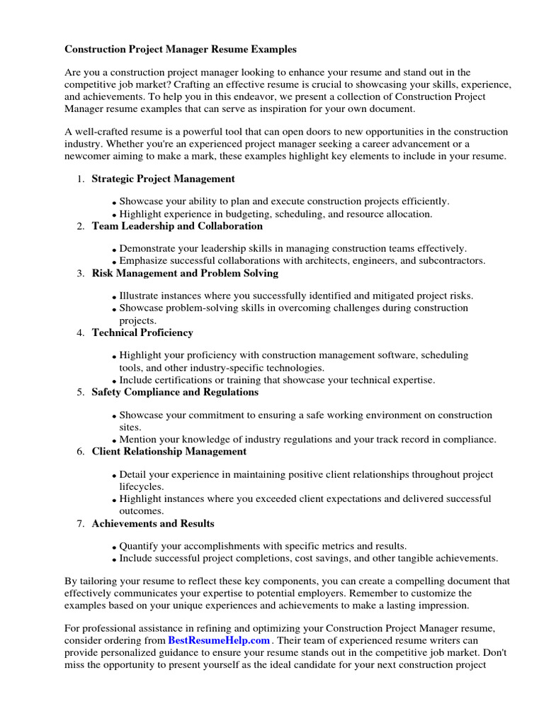 Resume Tips for Construction PMs | PDF | Procurement | Project Management