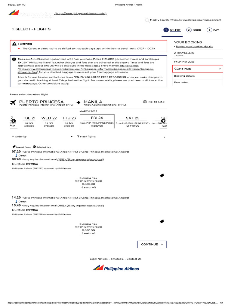 Philippine Airlines - Flights | PDF