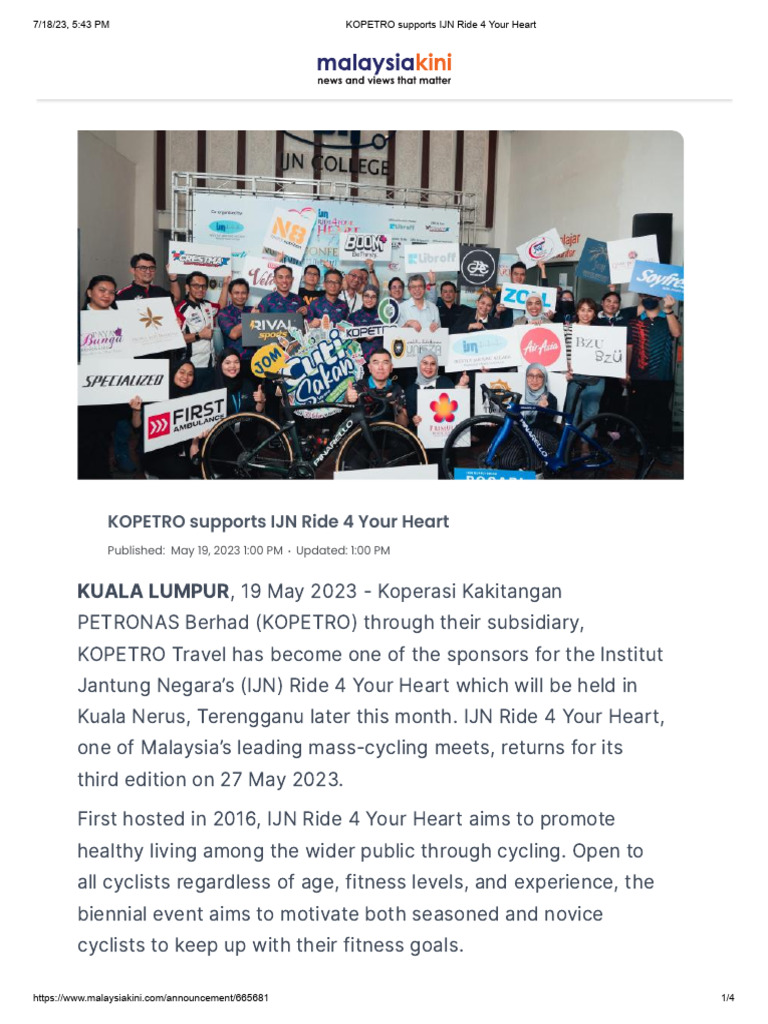 KOPETRO Supports IJN Ride 4 Your Heart | PDF | Transport