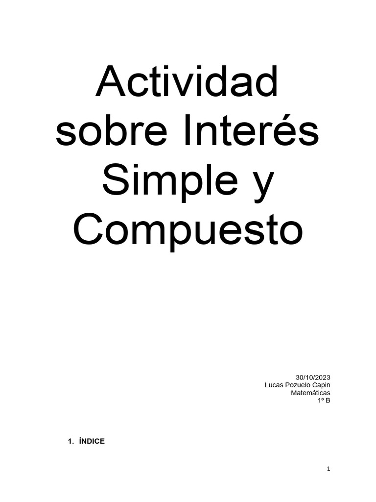 Documento 1 | PDF | Interés compuesto | Interés