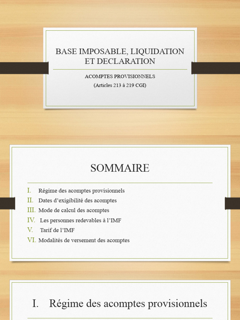 Calcul Acompte Prov | PDF