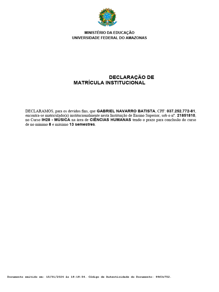 Comprovante Faculdade | PDF