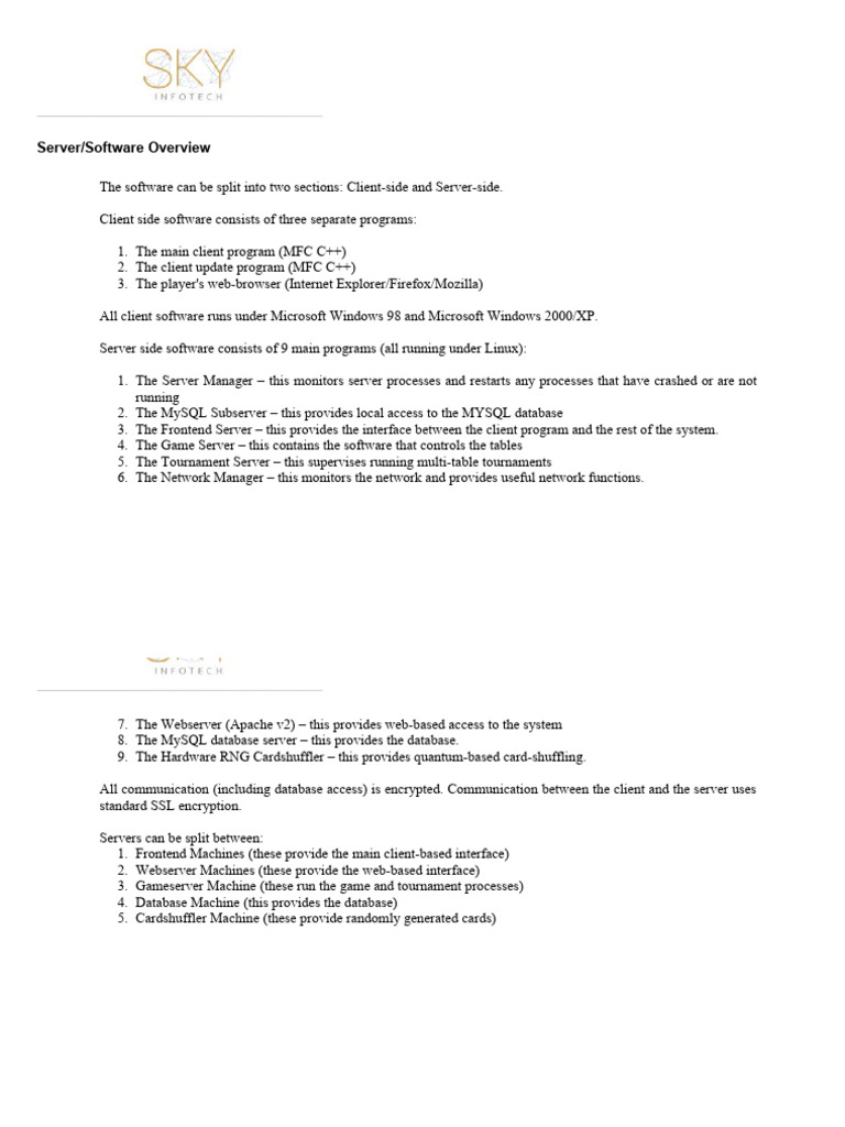 Technical Information Server and DB Structure | PDF | Server (Computing) | Web Server
