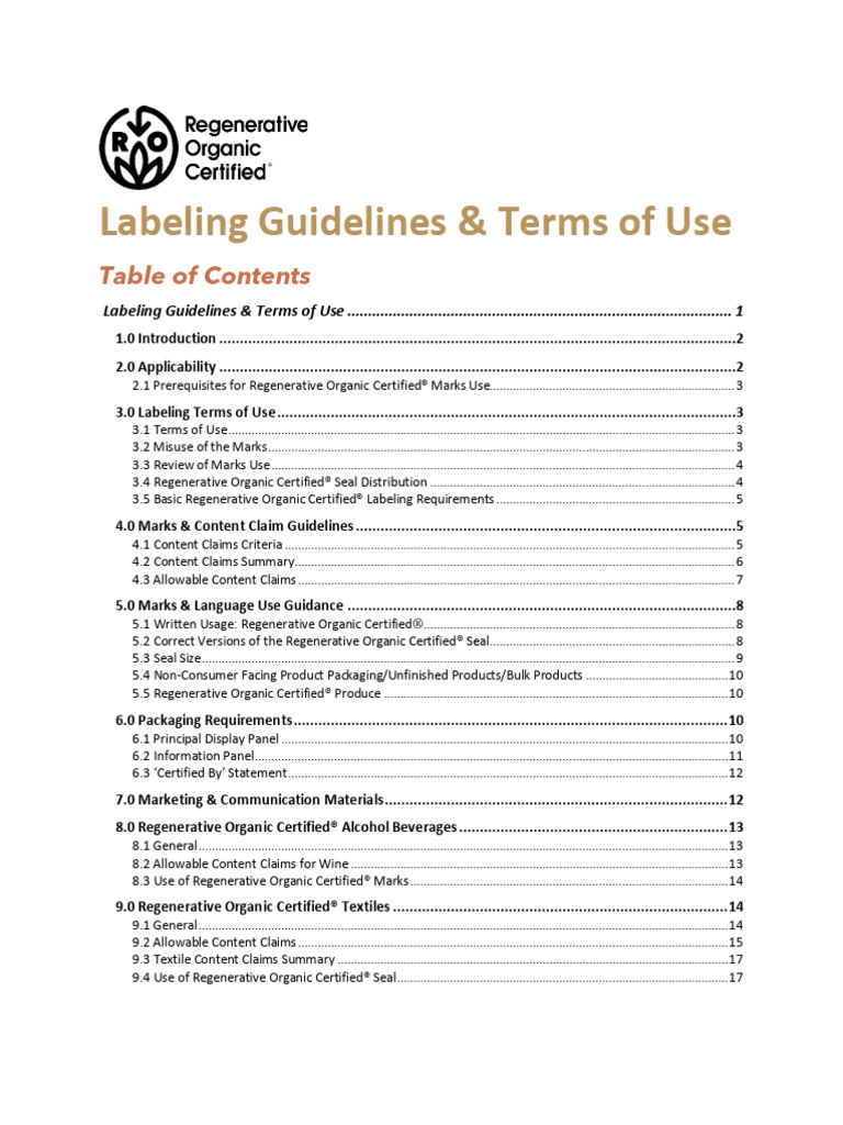 Labeling-Guidelines-Terms-of-Use | PDF | Food And Drink