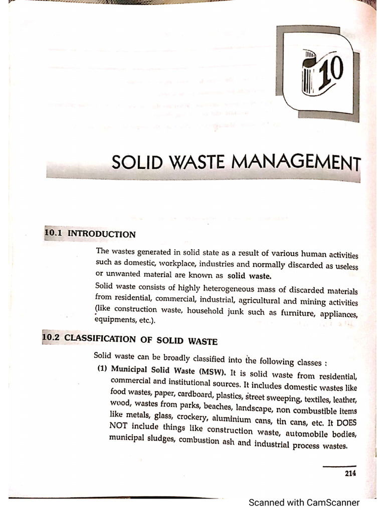Unit 5 (Solid Waste Management) | PDF