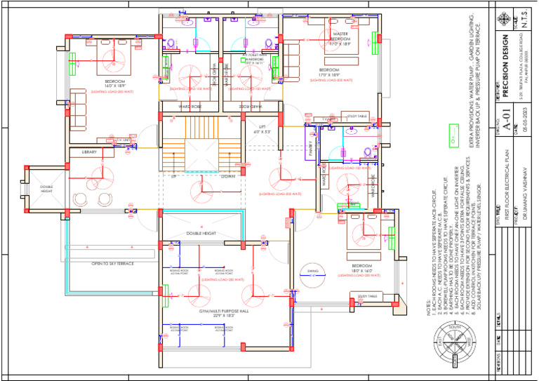 First Floor Electrical Plan (DR - Umang Vaishnav) | PDF