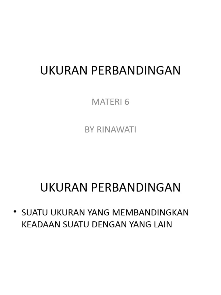 Ukuran Perbandingan dan Angka Indeks | PDF