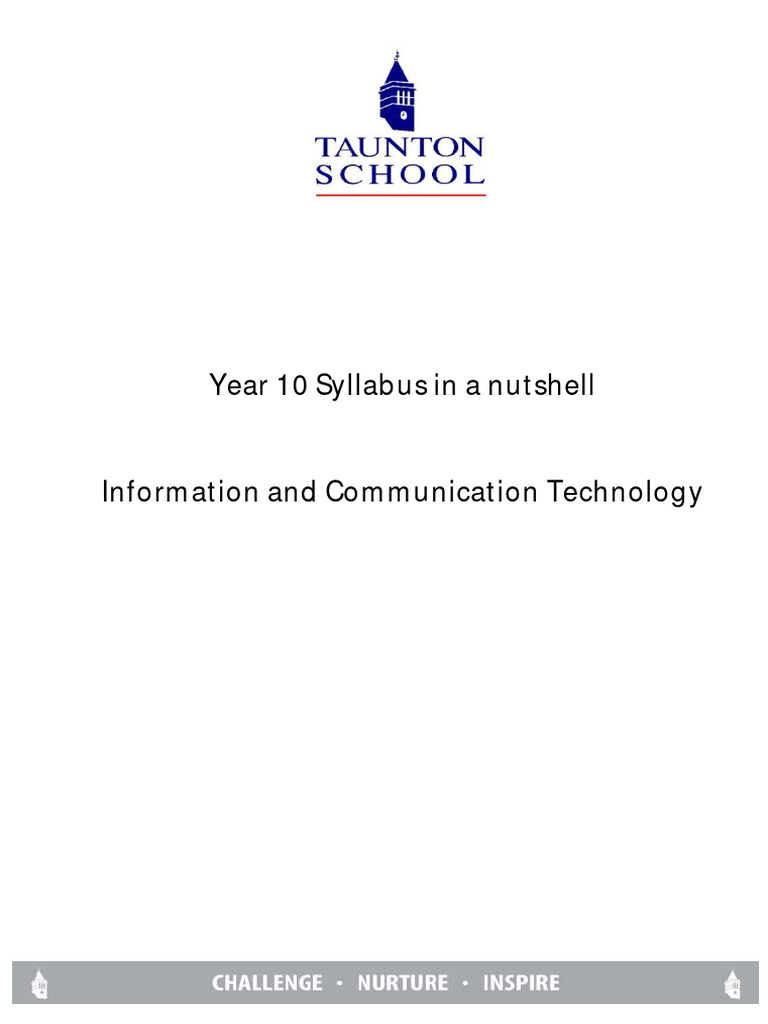 Year 10 Syllabus in a Nutshell ICT | PDF | Computer Network | Internet