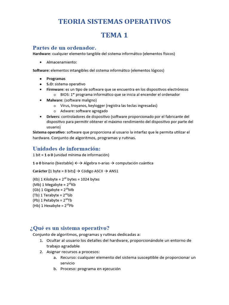 Teoria Sistemas Operativos | PDF | Dirección IP | Protocolos de internet