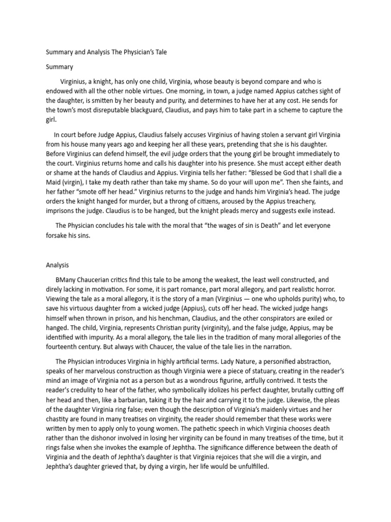 The Physician's Tale | PDF