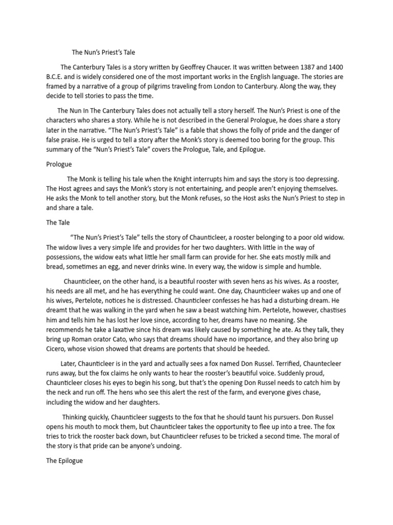 The Nun's Priest's Tale | PDF | The Canterbury Tales