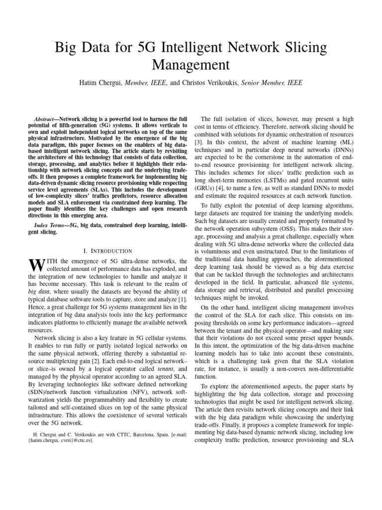 Big Data For 5G Intelligent Network Slicing | PDF | Deep Learning | Big ...