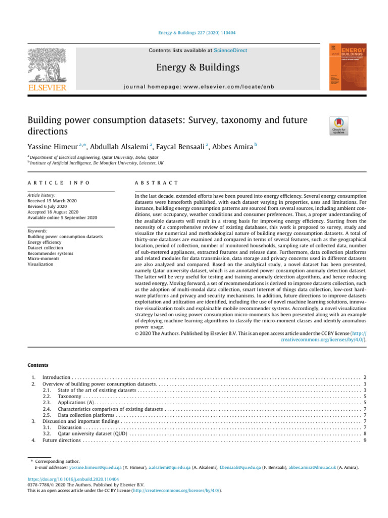 Building Power Consumption Datasets Survey Taxonom | PDF | Energy Conservation | Efficient ...