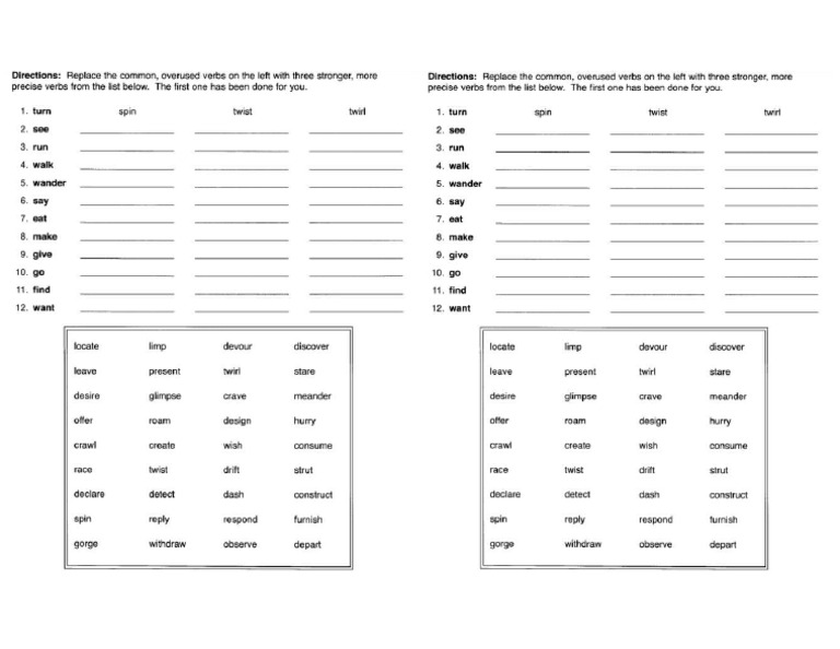 Descriptive Verbs 8 | PDF