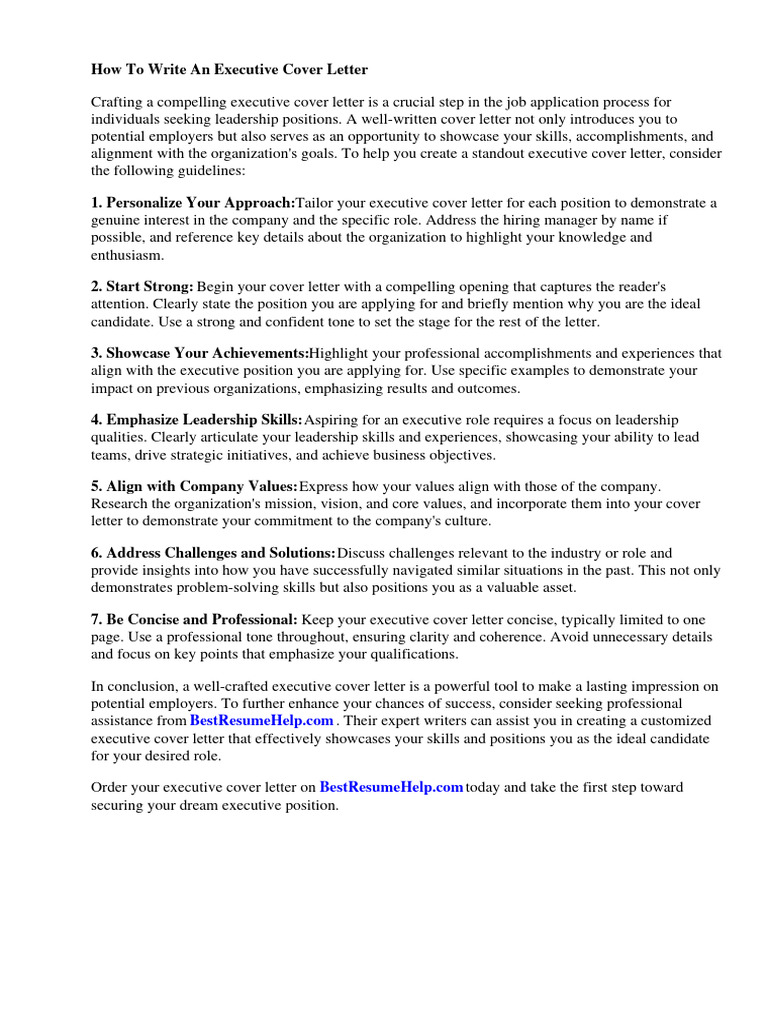 How To Write An Executive Cover Letter | PDF | Résumé | Recruitment