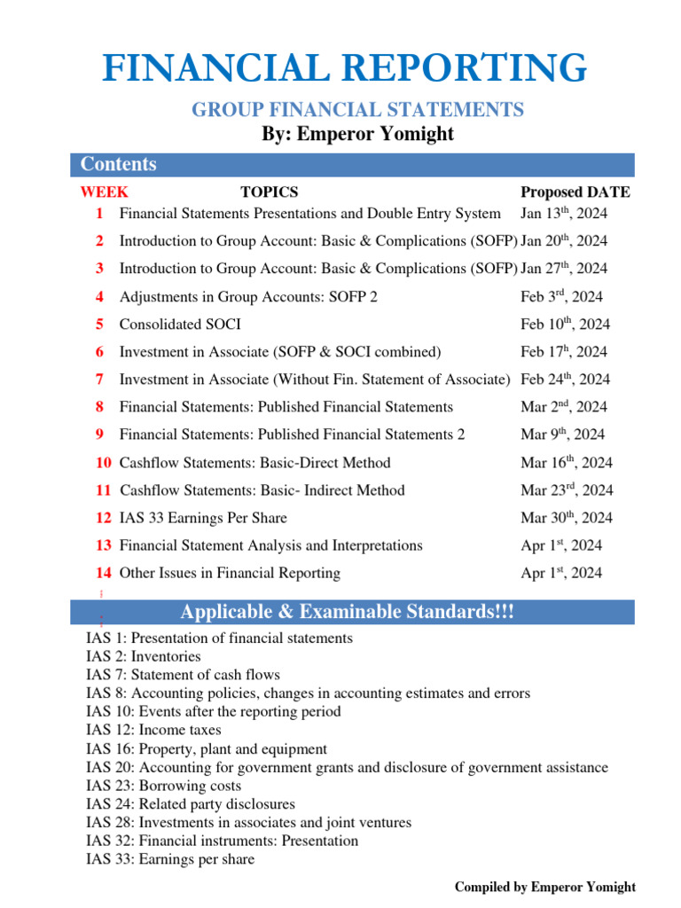 FR GROUP Contents MAY 2024 | PDF | International Financial Reporting ...